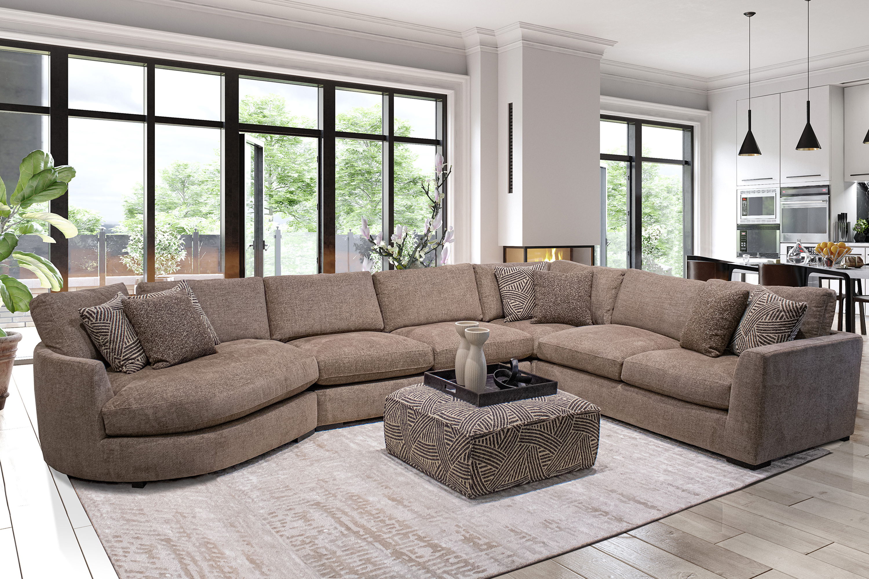 The Bump Alistair Fossil 4 Piece Modular Sectional by Parker Living