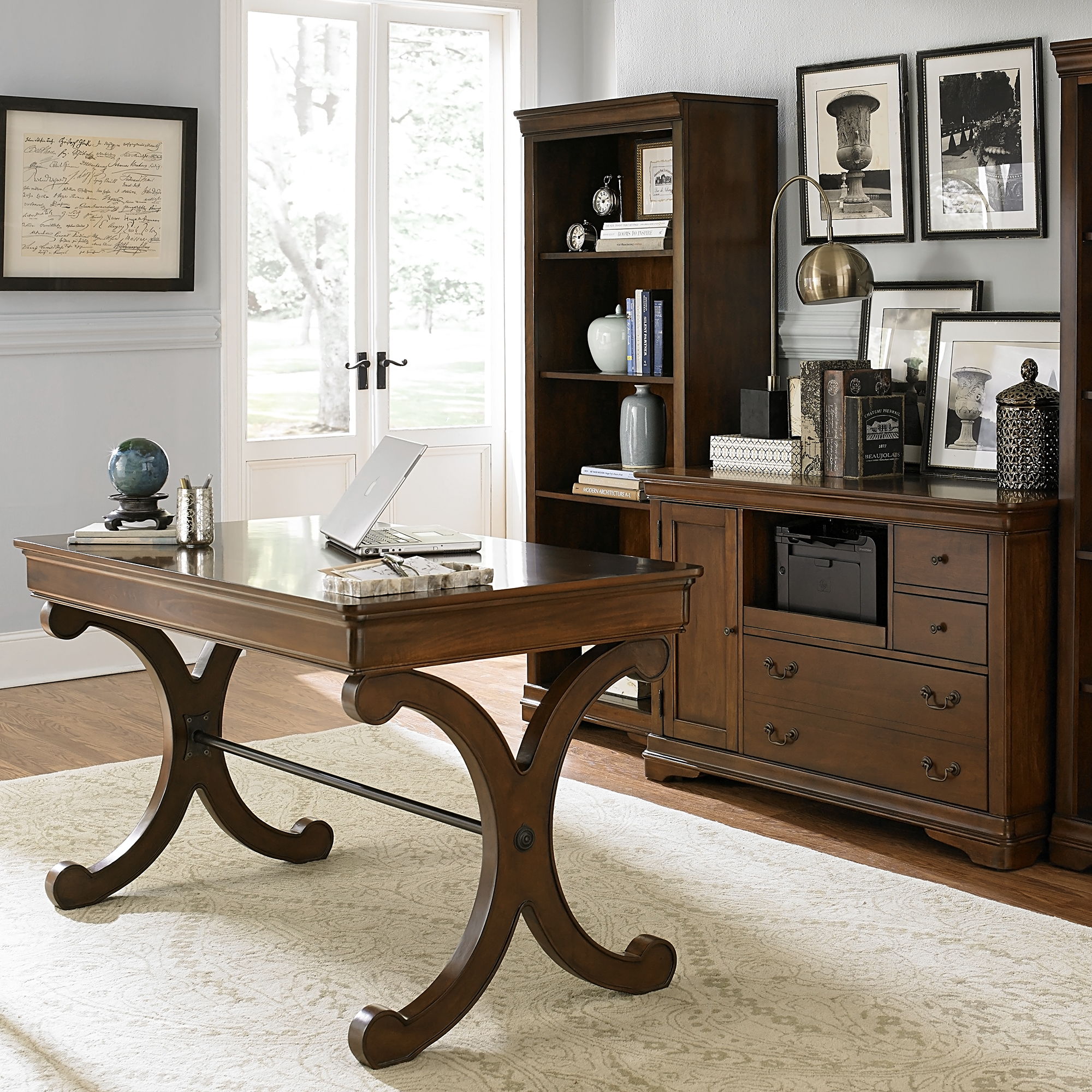Dark wood secretary desk store