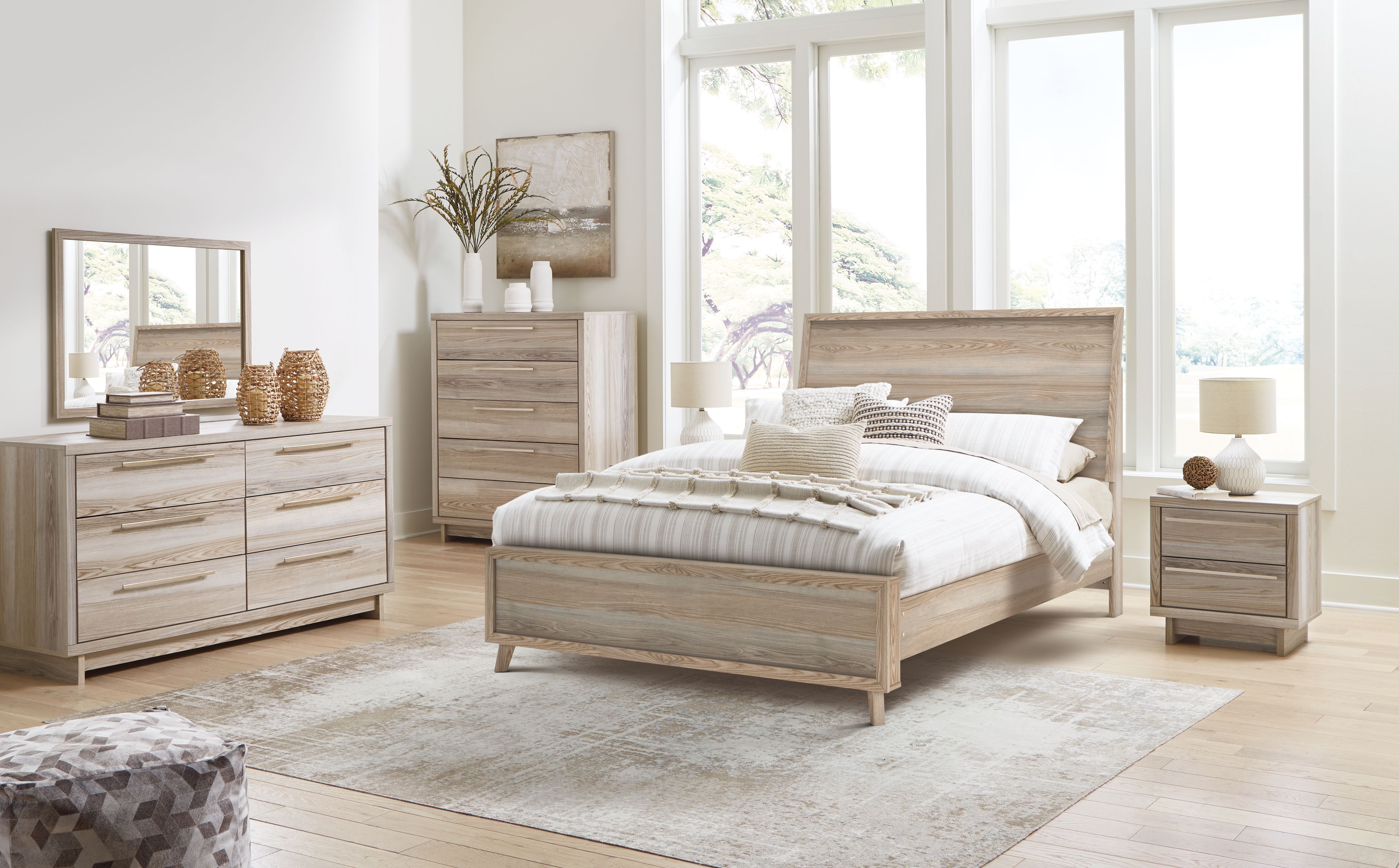 Tan dresser with mirror store