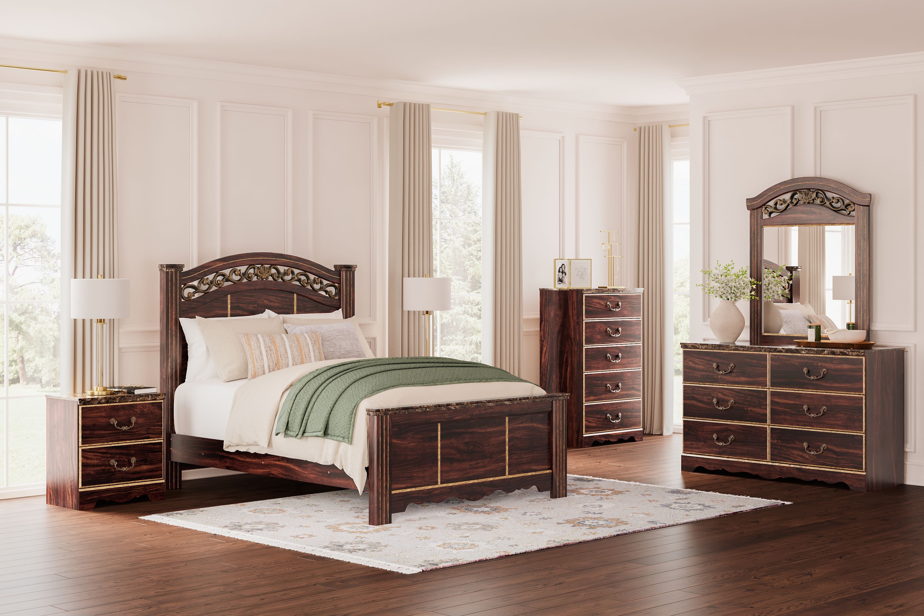Ashley poster bed store