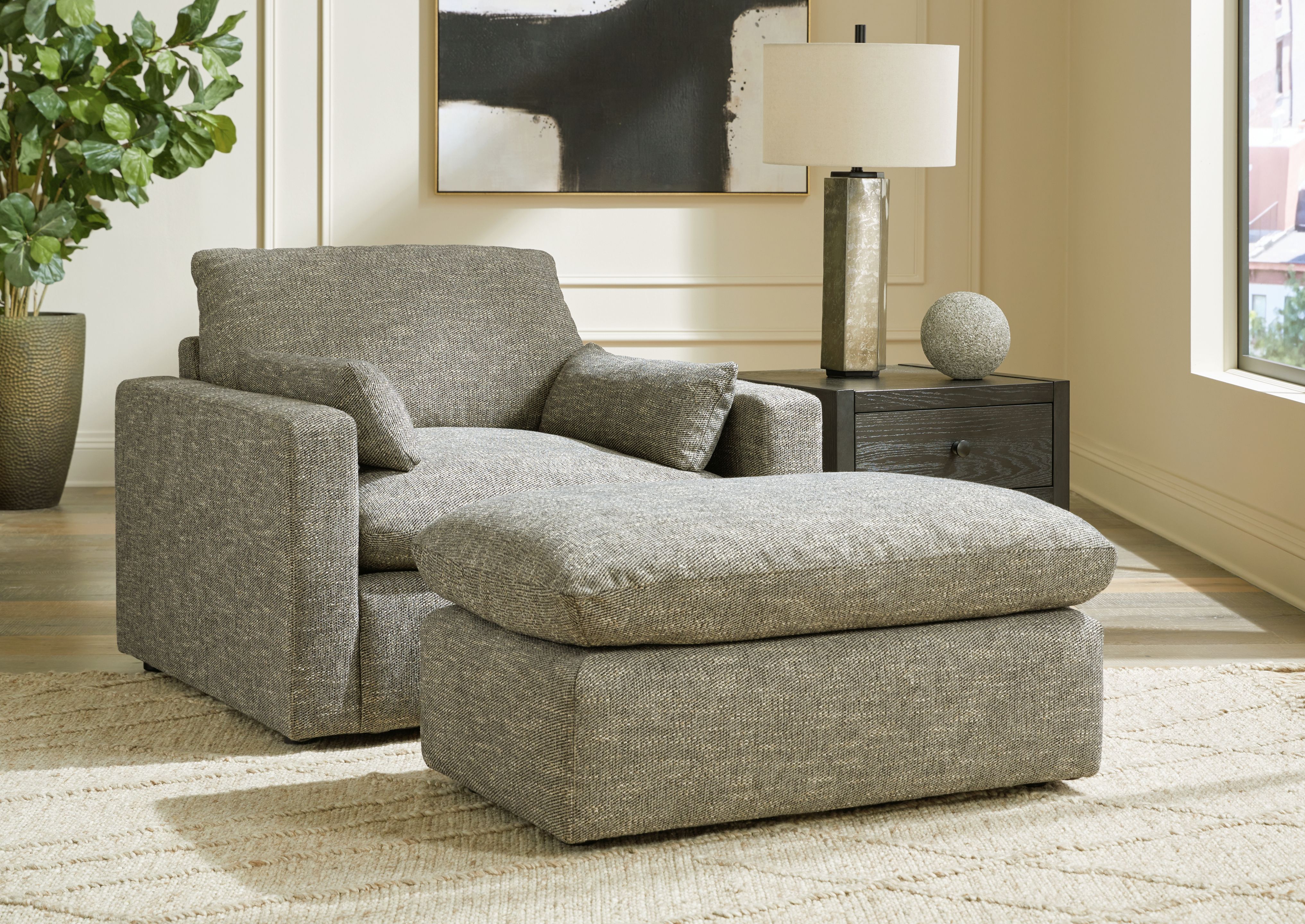 Ashley Dramatic Granite 2 Pc. Chair And A Half Ottoman Big Barn Home Center
